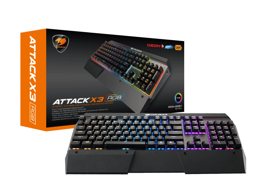 Cougar Attack X3 RGB Backlit Cherry MX Speed Silver Switch Mechanical ...