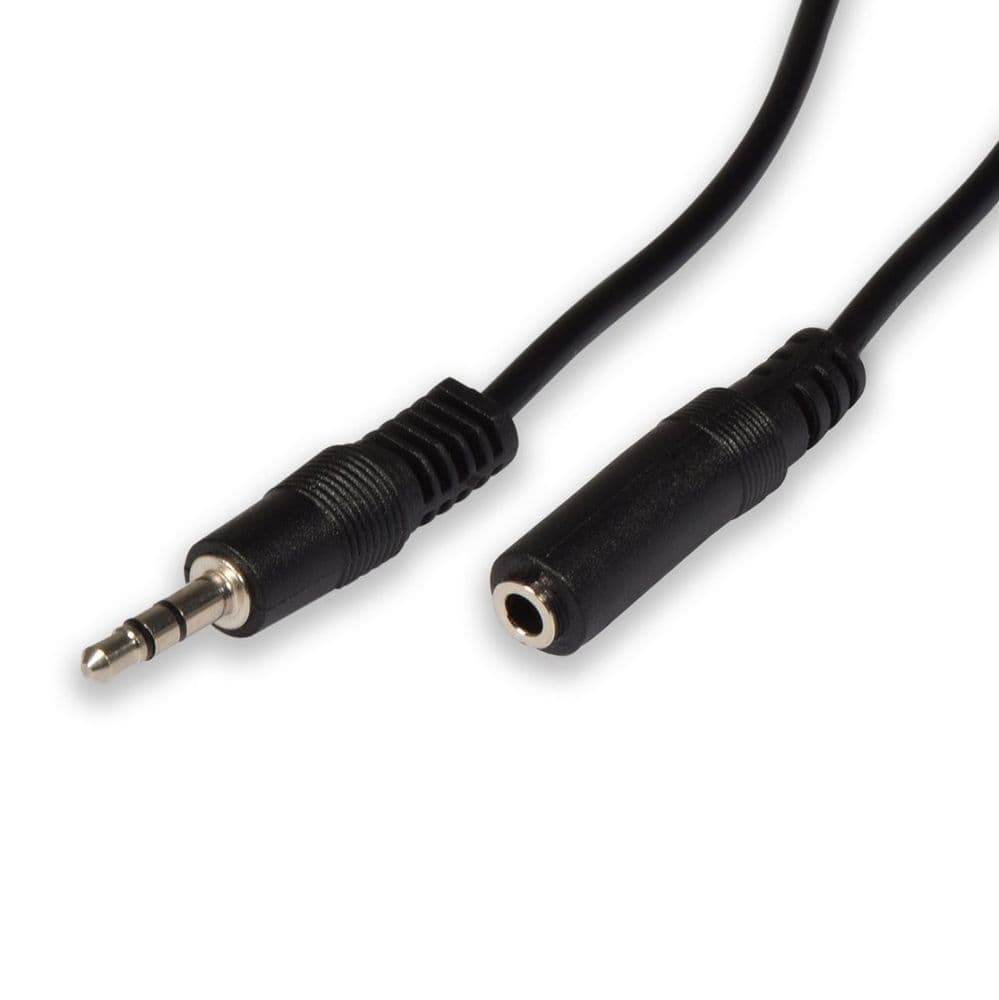 AV Link 6m 3 5mm Stereo Jack Plug to 3 5mm Stereo Socket Plug Lead BLACK