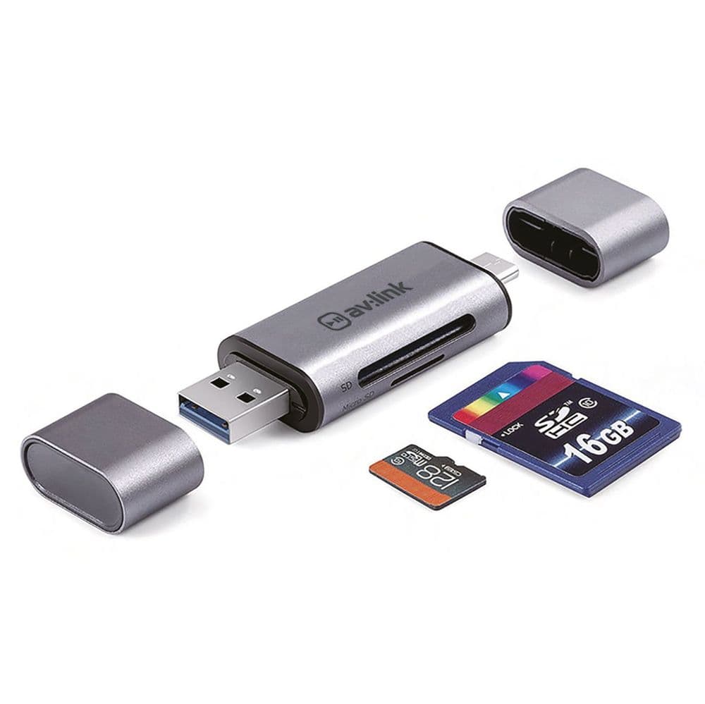 AV Link USB-A and USB-C SD Card Reader