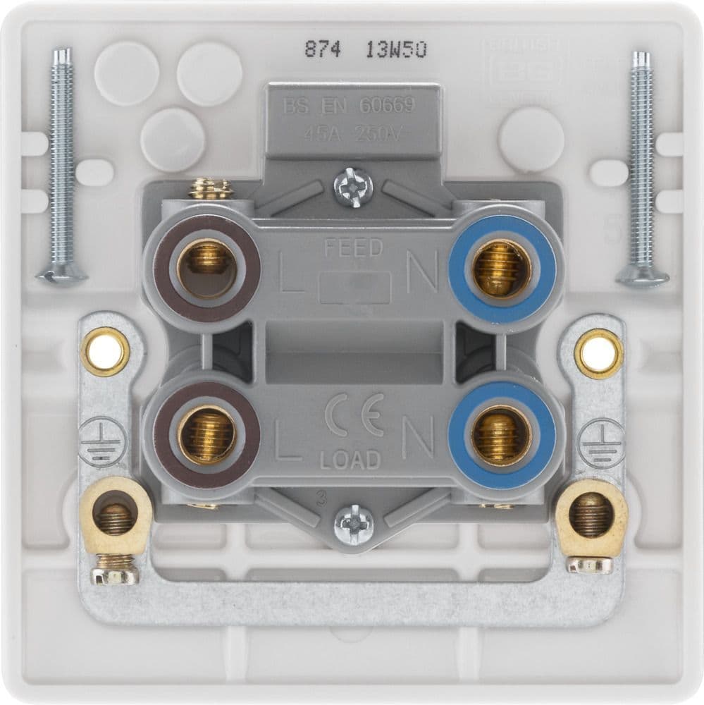 BG 45A Double Pole Switch With Indicator WHITE