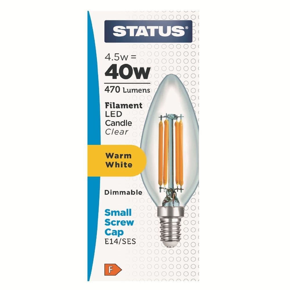 DIMMABLE Status 4 5w 40w SES Candle Filament LED WARM WHITE