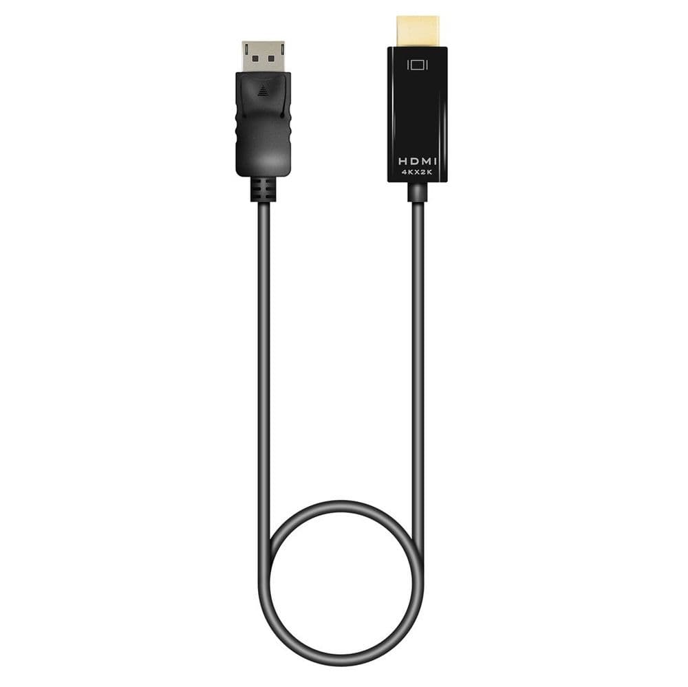 Electrovision 2 Metre HDMI Plug to Displayport Plug Lead BLACK