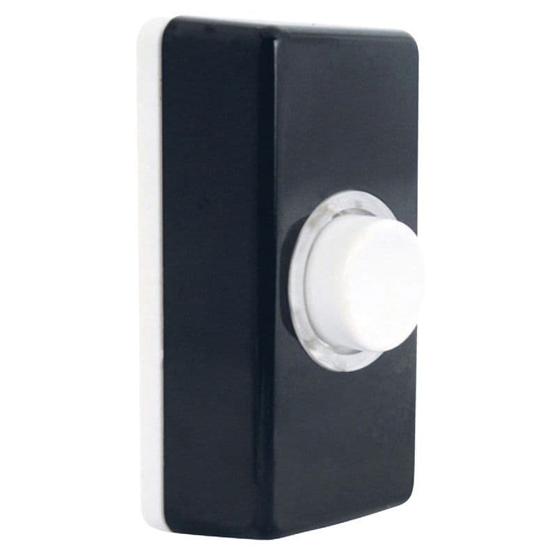 Eterna Wired Surface Mounted Bell Push BLACK or WHITE