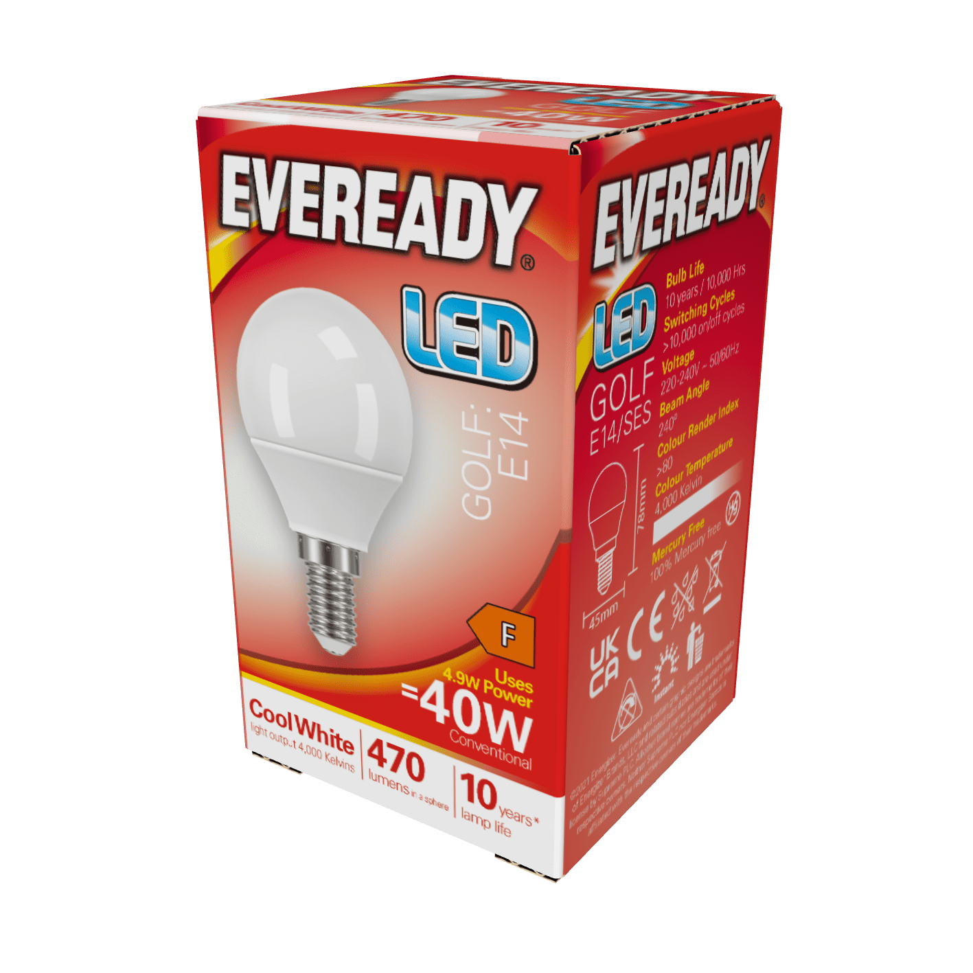 Eveready 5 2W 40W SES Round Opal Cool White LED Light Bulb