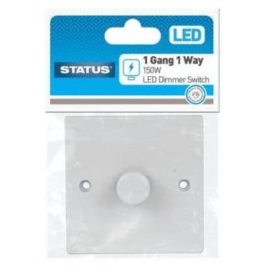 Status 1 Gang 1 Way LED Dimmer Switch WHITE