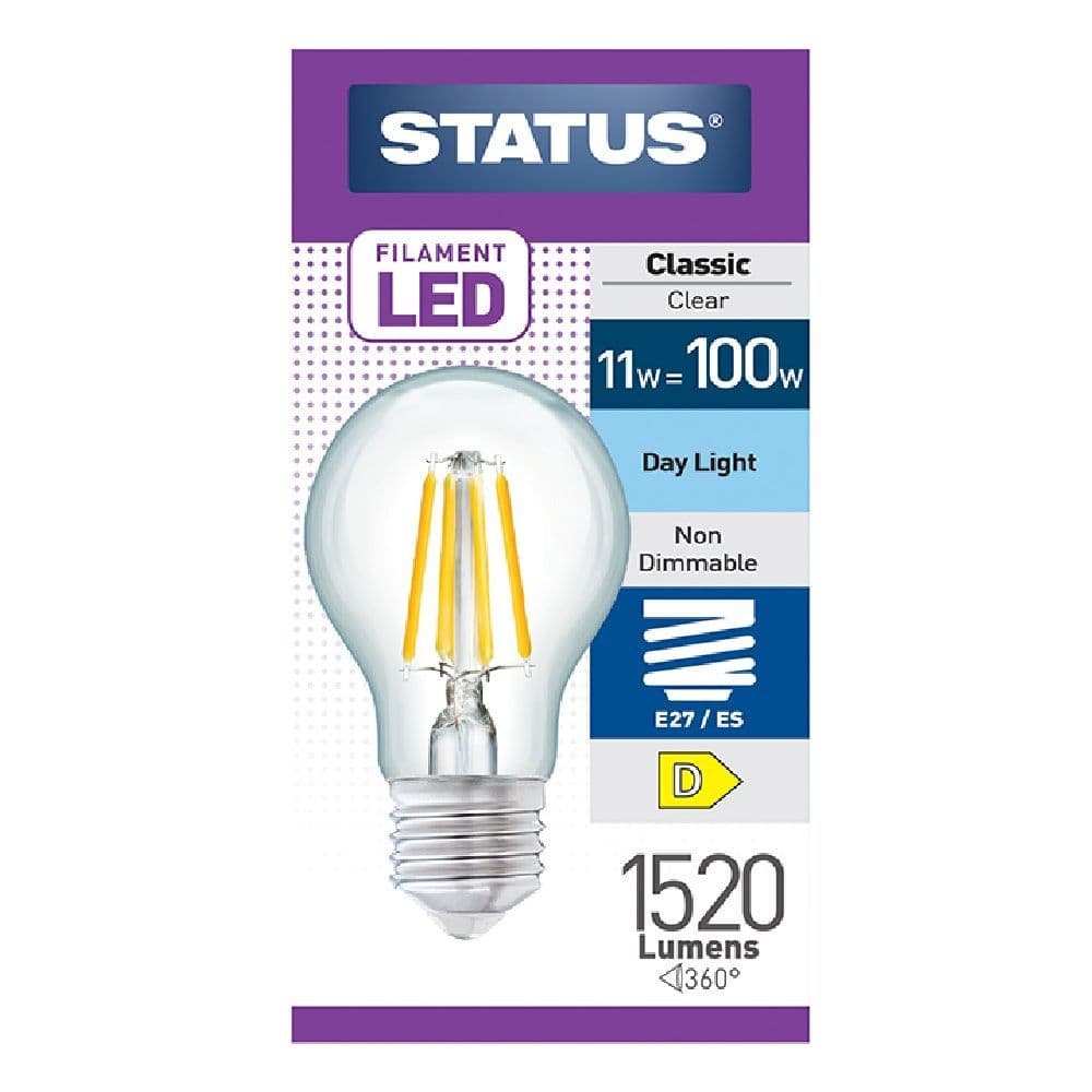 Status 11w 100w ES GLS Filament LED DAYLIGHT