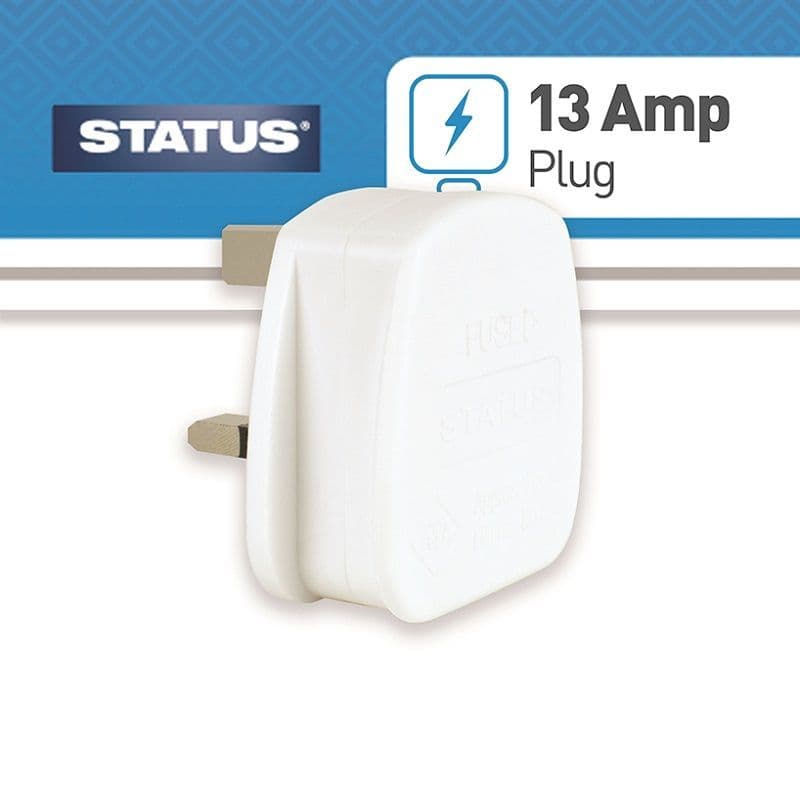 Status 13A Fused Plug Top WHITE