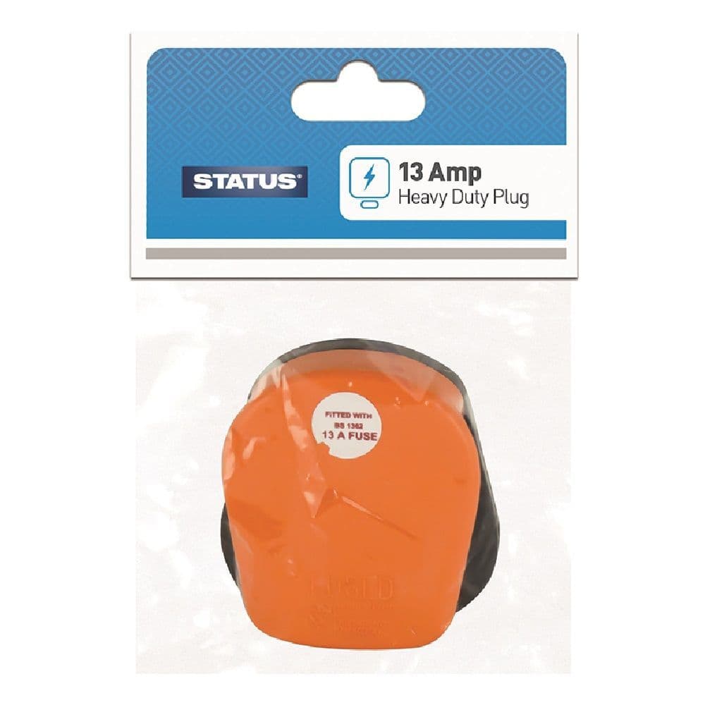 Status 13A Heavy Duty Fused Plug Top ORANGE