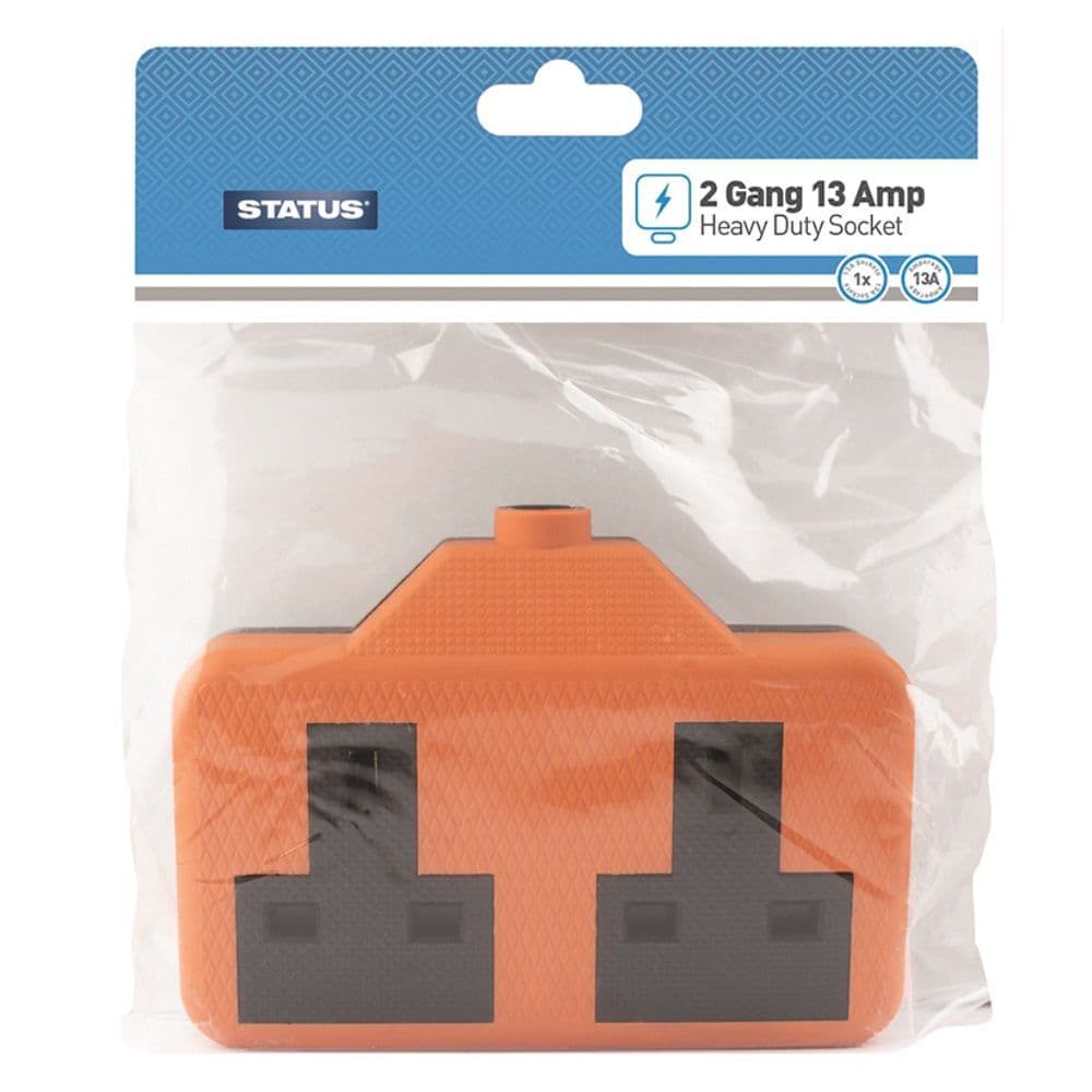 Status 2 Gang Trailing Socket ORANGE