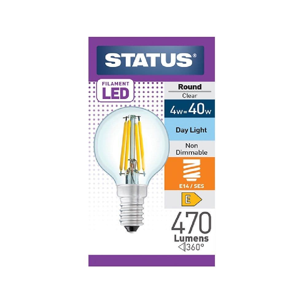 Status 4w 40w SES Round Filament LED DAYLIGHT