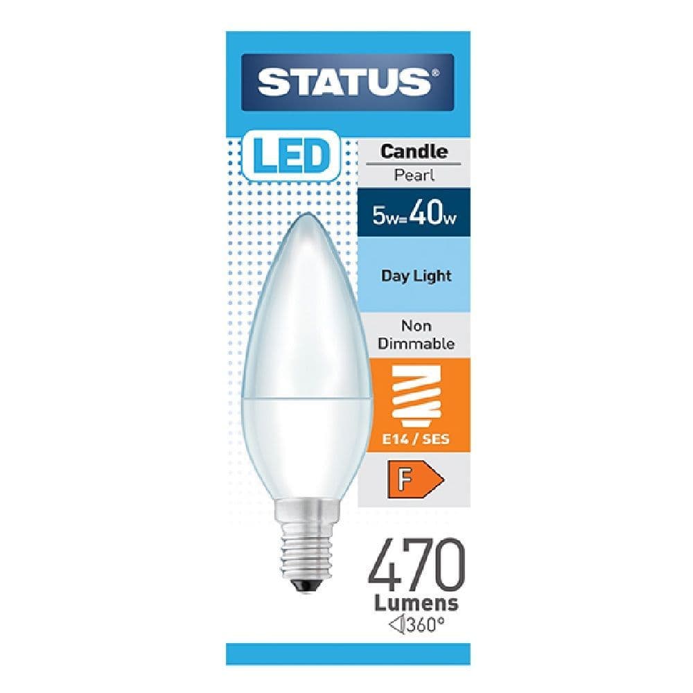Status 5W 40W SES Candle Opal Daylight LED Light Bulb