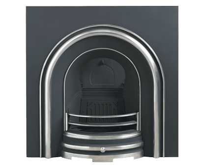 Plain Arched Cast-iron Fireplace Insert Polished