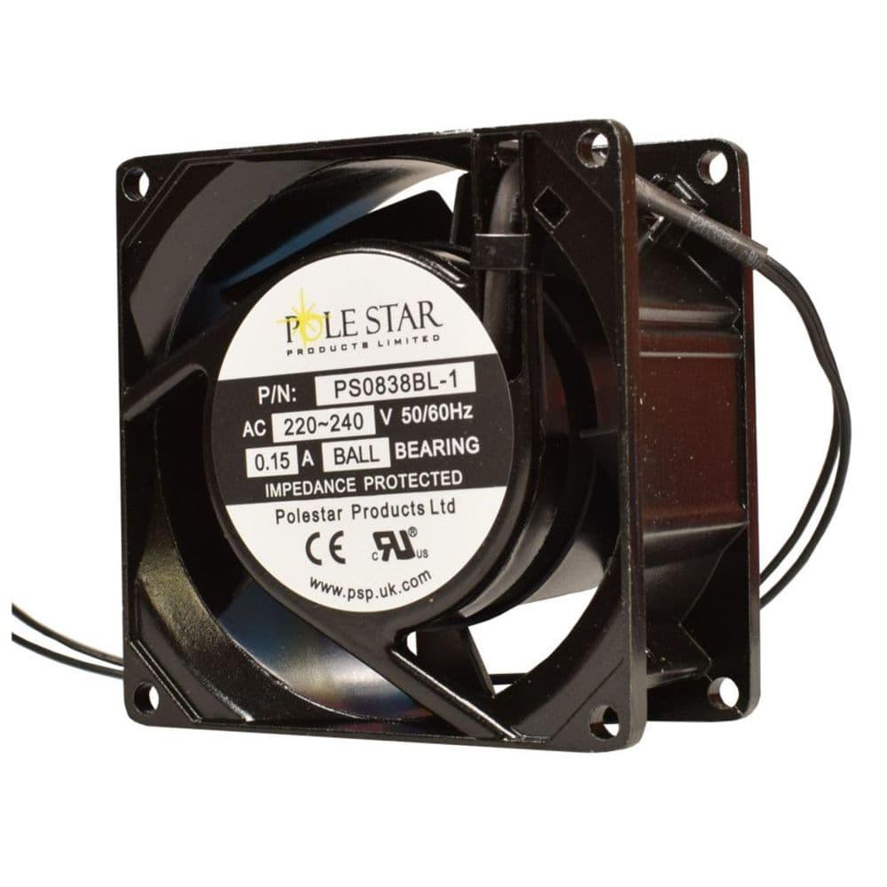 Pole Star Compact Square Axial 80 x 80 x 38mm Square Fan Motor Leads ...