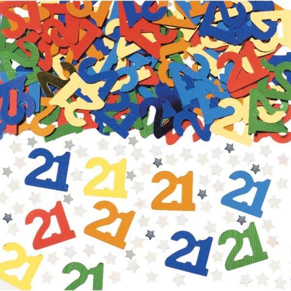 21st Large Birthday Metallic Mix Confetti - 14g Pack