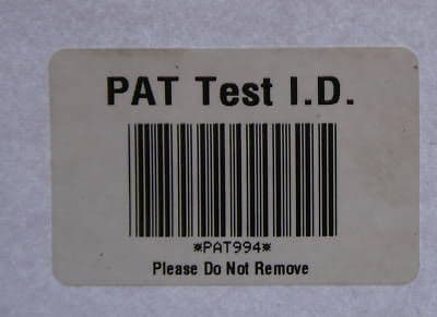 999 PAT Tester Barcode Appliance ID Stickers
