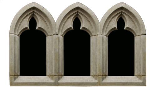Garden folly Gothic Chapel window triple