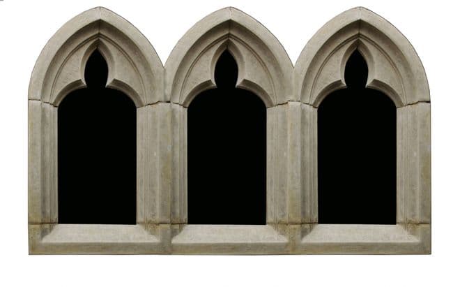 Garden folly Gothic Chapel window triple