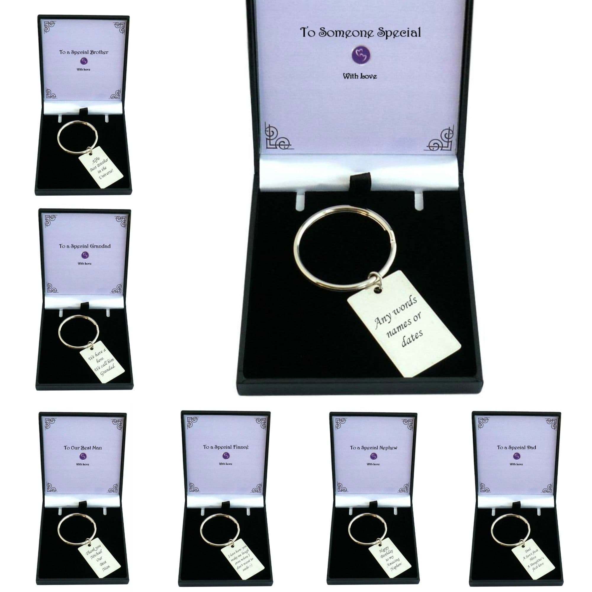 Engraved Keyring for Man or Boy in Special Gift Box | Charming Engraving