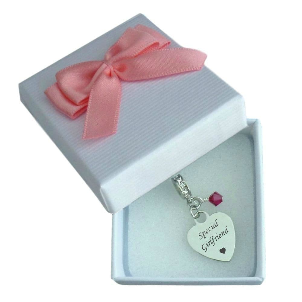 Special Girlfriend Charm with Birthstone | Charming Engraving