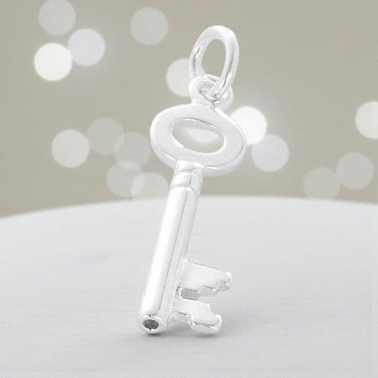 Key Charm, Sterling silver | Charming Engraving