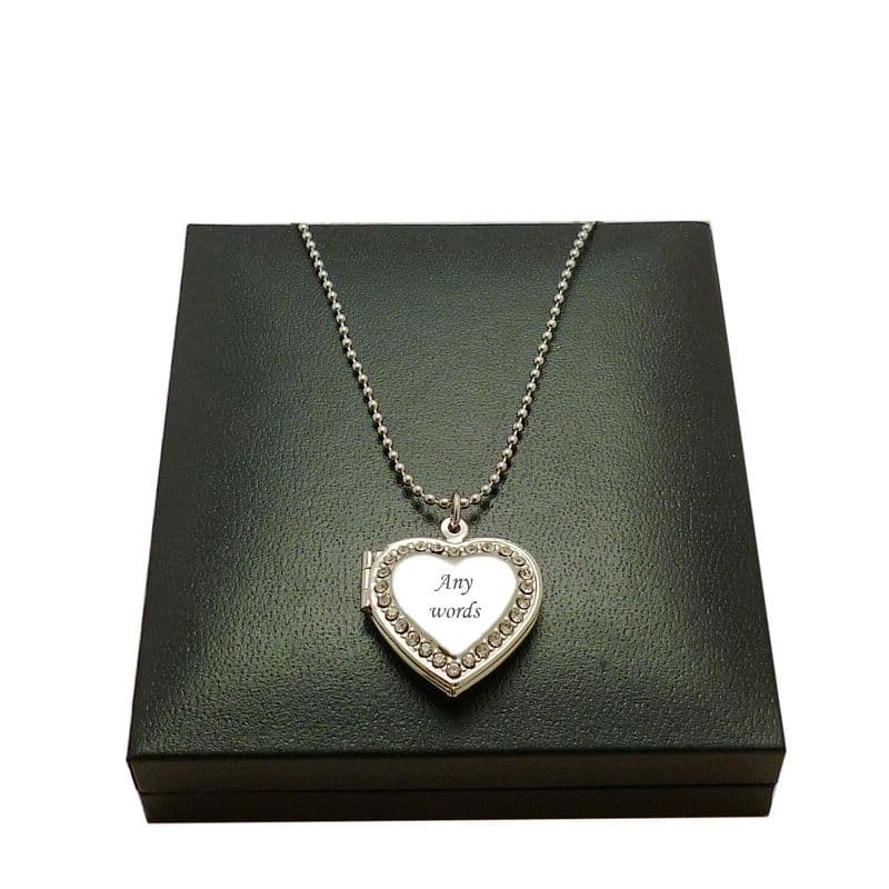 Ladies Locket Necklace, Photo, Opening Heart, Engraved | Charming Engraving