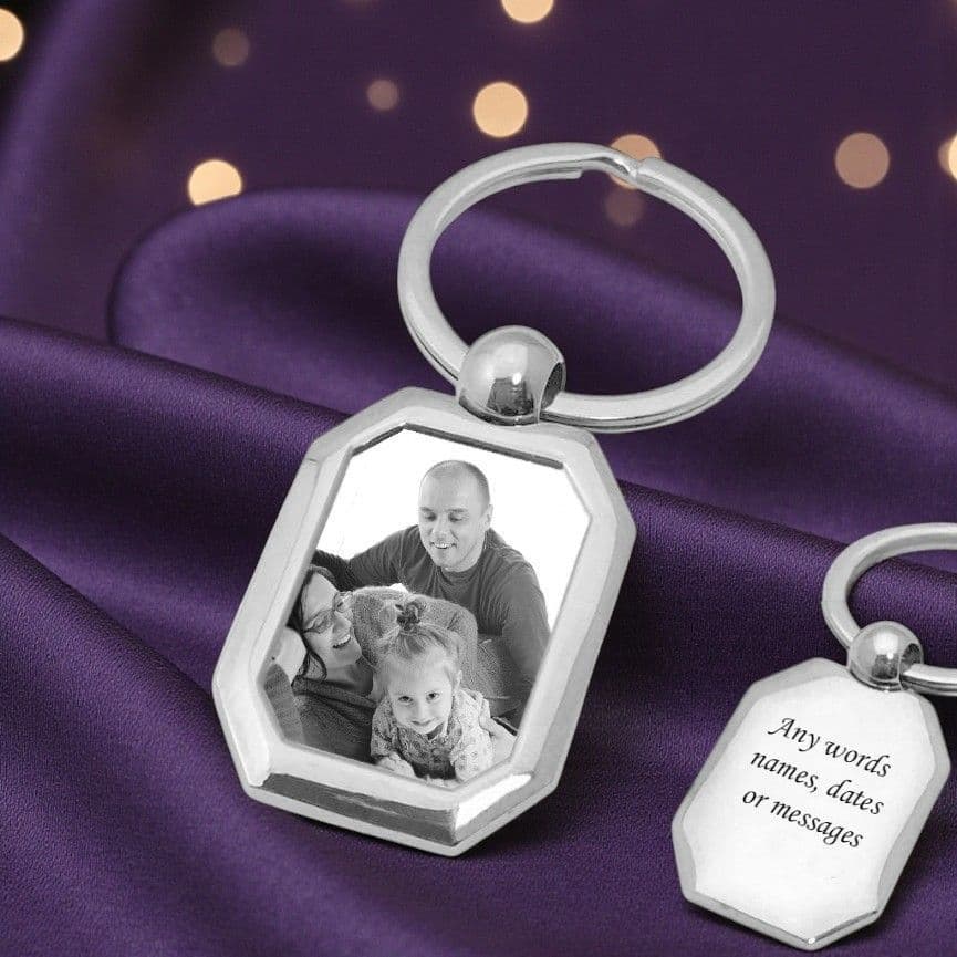 Personalised Key Ring with Photo and Engraving | Charming Engraving