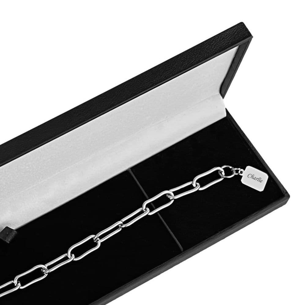 Personalised Paperclip Chain Bracelet, Unisex, Engraving | Charming ...