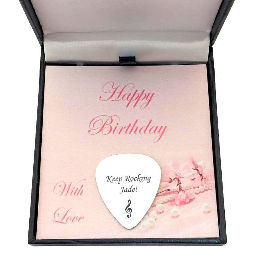 Personalised Plectrum on Happy Birthday Card | Charming Engraving