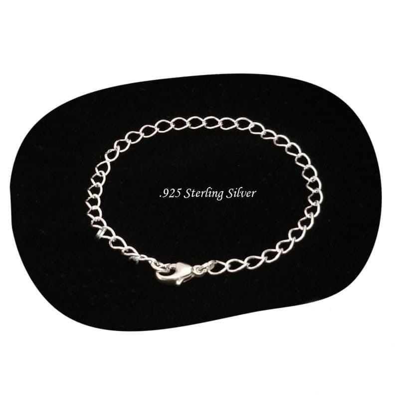 Sterling Silver Curb Chain Bracelet, Sizes for Girls and Women ...
