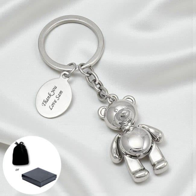 Teddy Bear Key Ring with Engraving | Charming Engraving