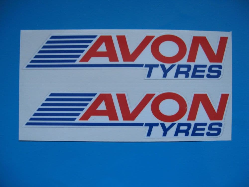 AVON TYRES modern racing rally car sticker/ decal x2