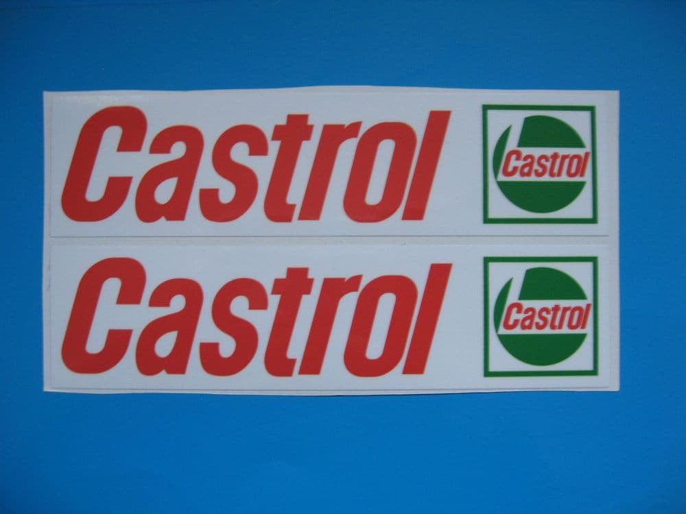 Castrol Oil Old Style Stickers Decals x 2