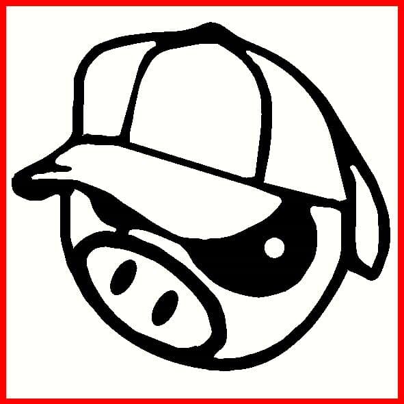 JDM DRIFT SUBARU PIG WITH CAP DECAL