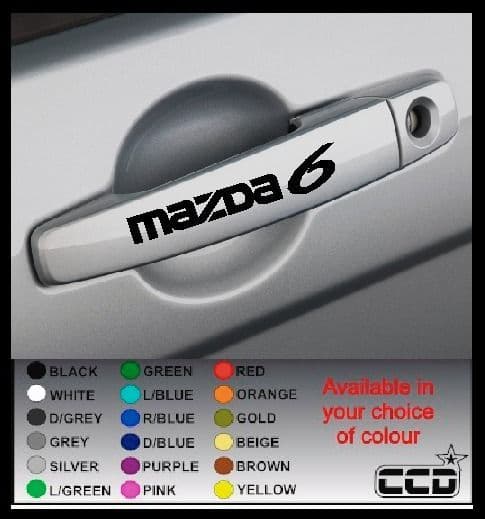 MAZDA 6 Door Handle Stickers/Decals x 4