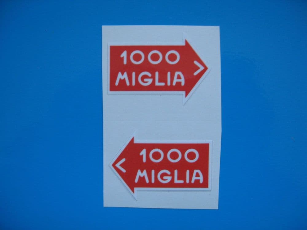 MILLE MIGLIA classic car stickers x2