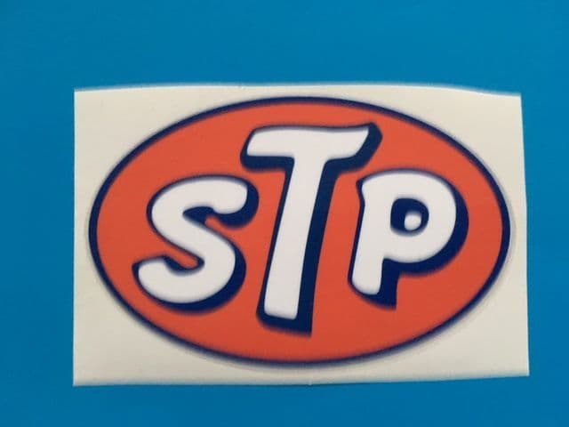 STP OIL sticker/decal x2