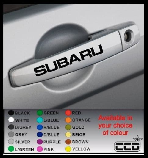 SUBARU Door Handle Stickers/Decals x 4 6 7 8