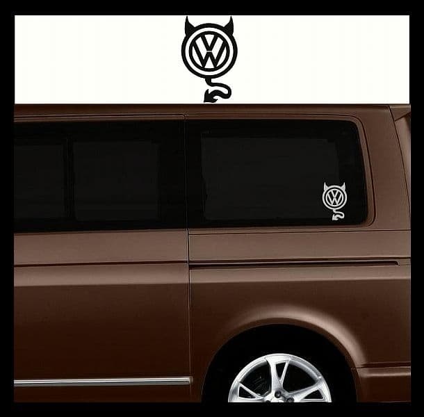 VOLKWAGEN DEVIL LOGO CAR BODY DECALS