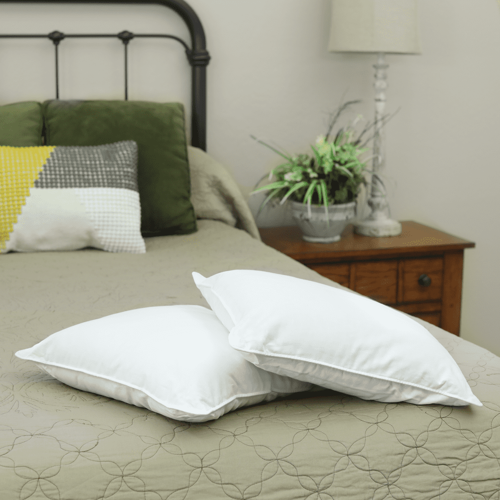 Pair of Luxury Mulberry Silk-Filled Pillows. 100% Natural, Hypoallergenic, Long-Strand Mulberry ...