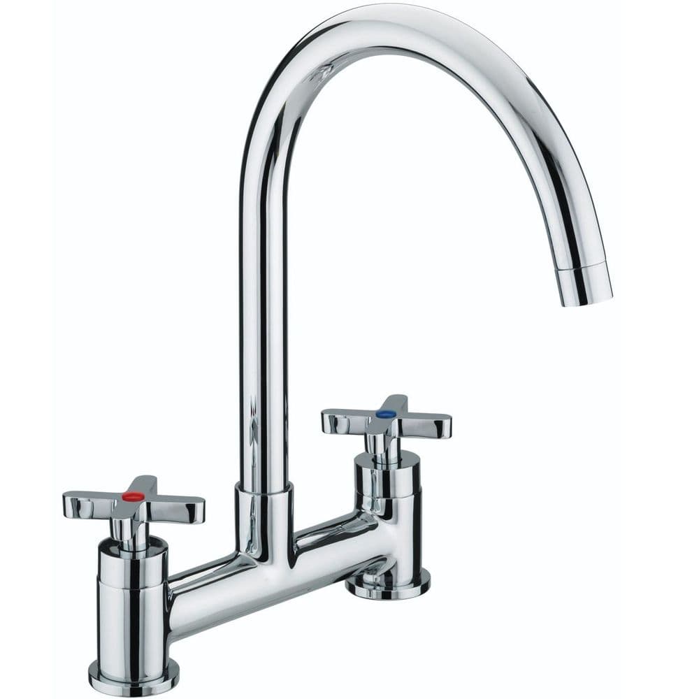 Bristan Design Utility X Head Deck Sink Mixer Kitchen Tap Chrome DUX DSM C