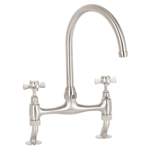 Mayfair Edwardian Kitchen Tap Bridge Sink Mixer Brushed Nickel Finish ...