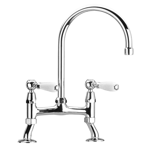 Paini Traditional Classics Two Kitchen Tap Hole Cranked Leg Bridge ...