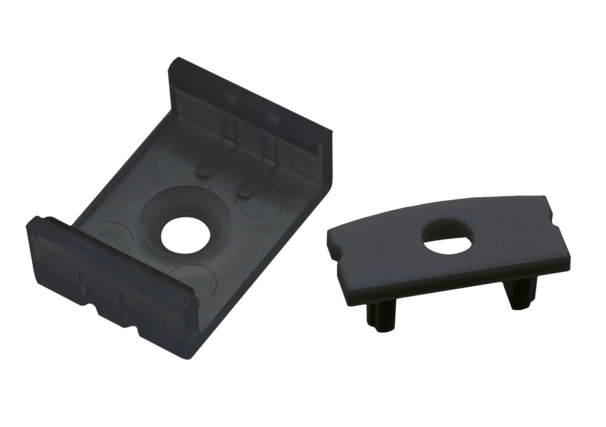 ALL LED APA001/BK/ACC Pack 4 Clear Brackets 4 End Caps for Profile1 ...