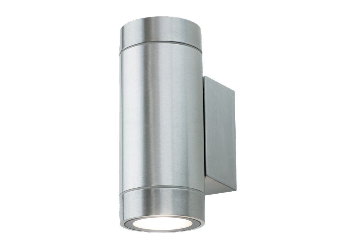 ALL LED AWLGU/AL/022 Tubular GU10 Brushed Aluminium IP65 Bi-Directional ...
