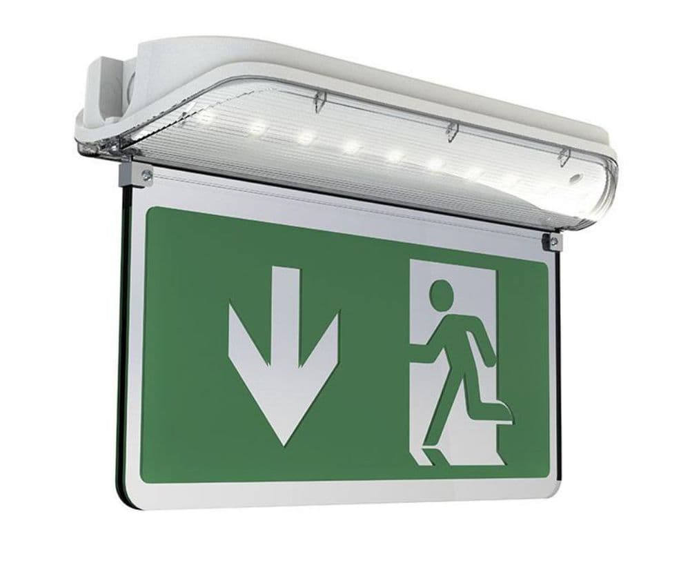 Ansell AHARLED/3M/ST Harrier IP65 LED 3MNM Exit Sign Legend Self-Test