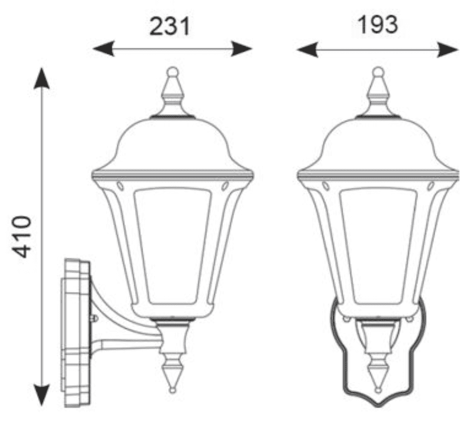 Ansell ALWL/WH Latina E27 Wall Lantern White