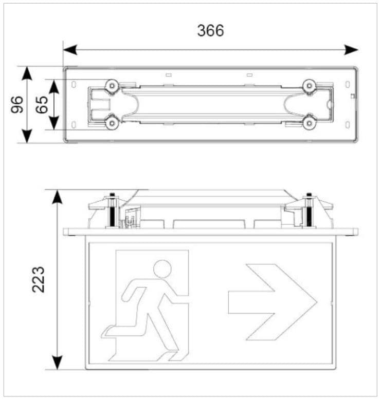 Ansell ARAZLED/LI/3M/DA Razor Recessed Emergency Dali White