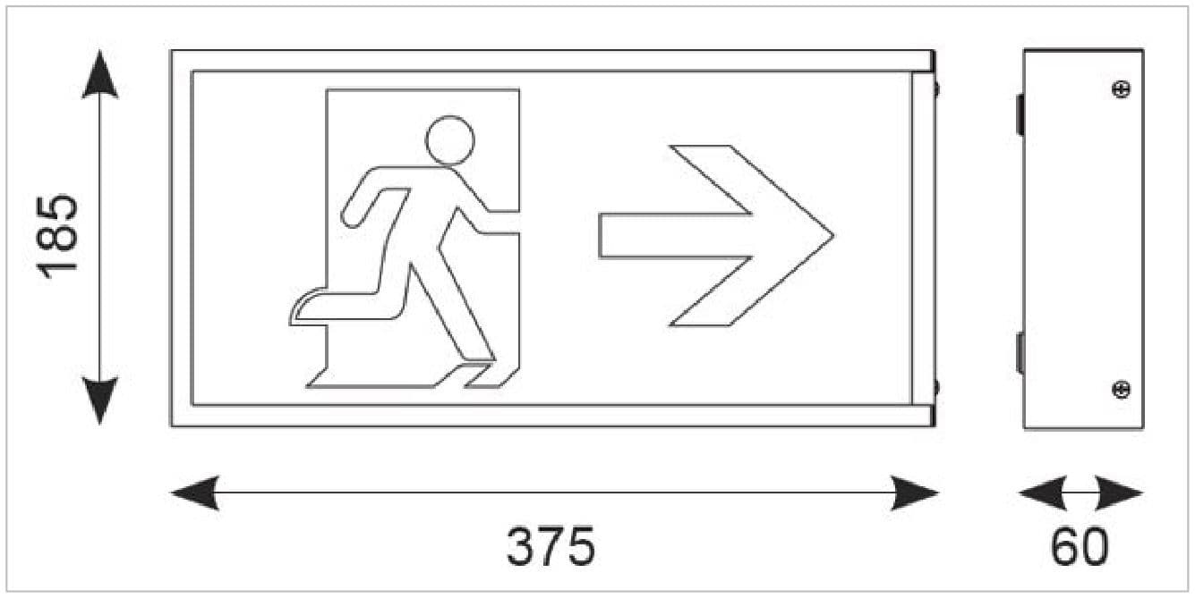Ansell AWAT/1 Watchman LED 3M/NM White Exit Box & Legend