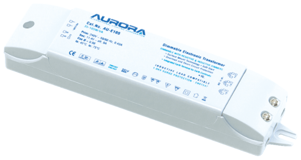 Aurora AU-E105 Premium 12V 35-105W LV Dimmable Transformer 5yr Guarantee