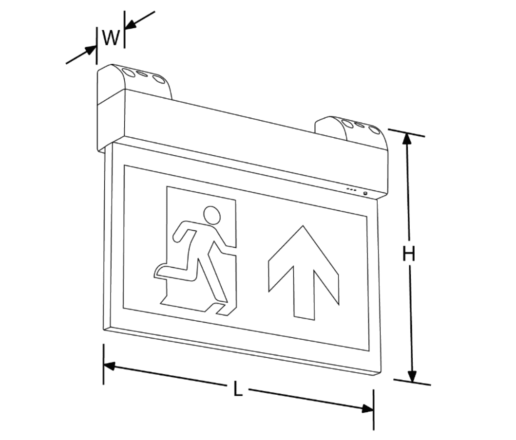 Aurora EN-EMBLST 4W LED Self Test Wall/Ceiling Emergency Exit Sign